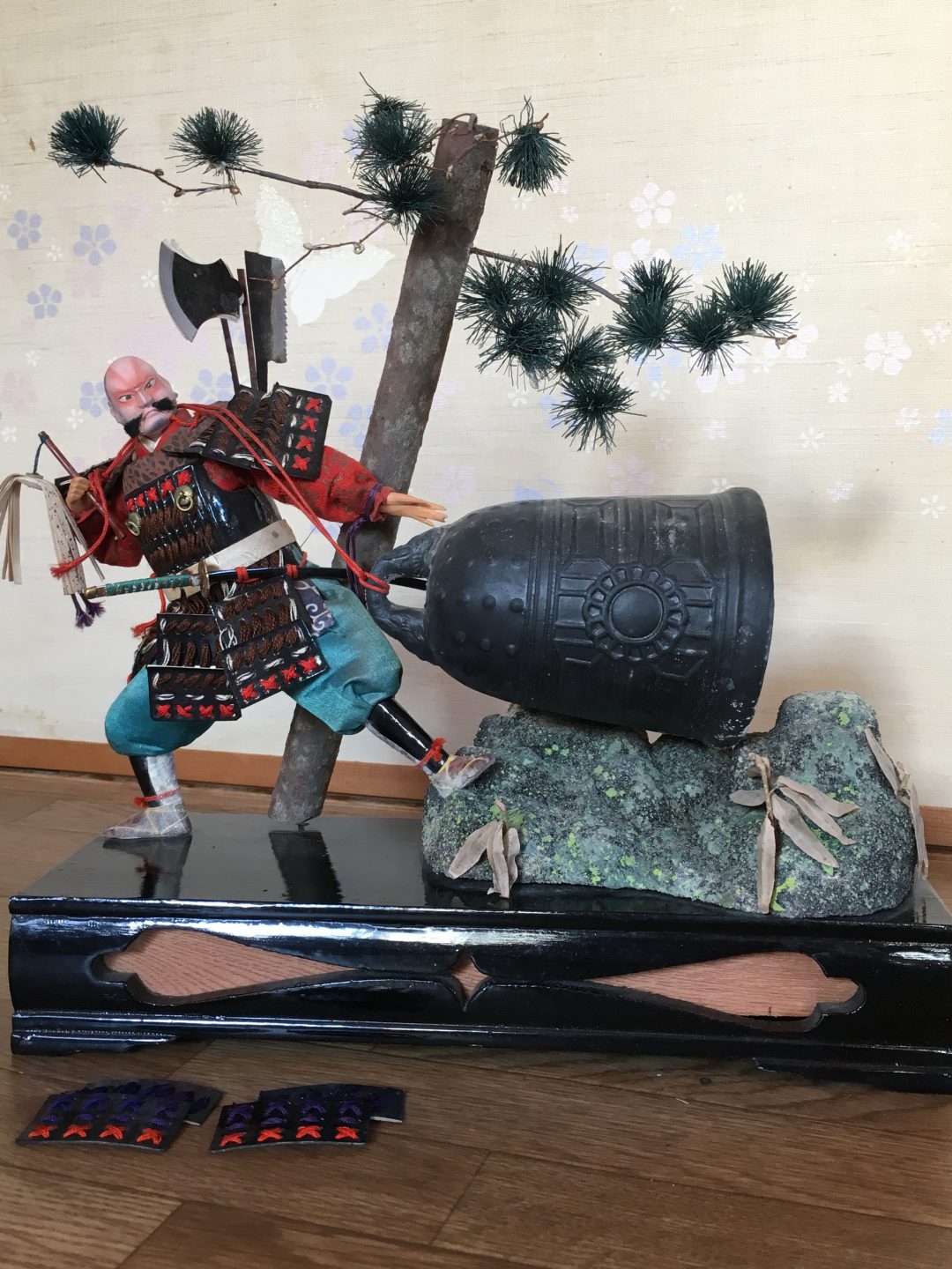 BENKEI Japanese Antique Warrior Monk SAMURAI Armor YOROI Bell ...